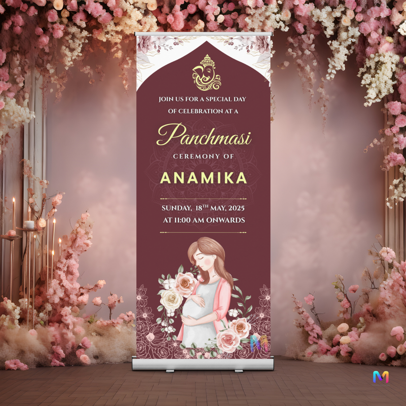 Baby Shower Banner Standee - #PM03, Panchmasi Banner Standee (With Sta ...