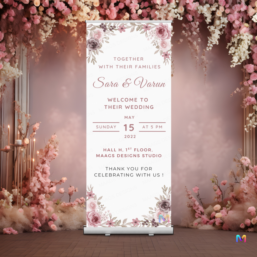 Wedding Banner Standee - #W19, Wedding Party Banner Stand, Wedding Sta ...