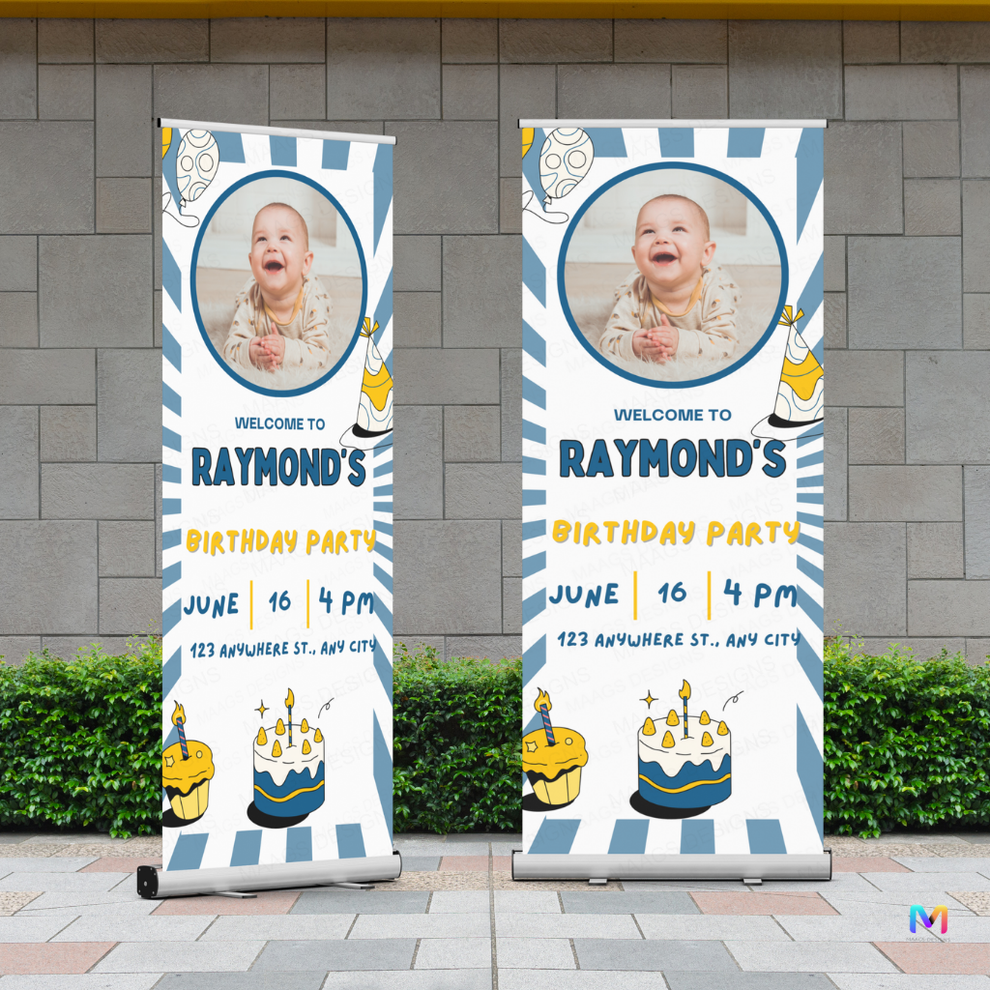Birthday Banner Standee - #B07, Birthday Party Banner (with Stand ...