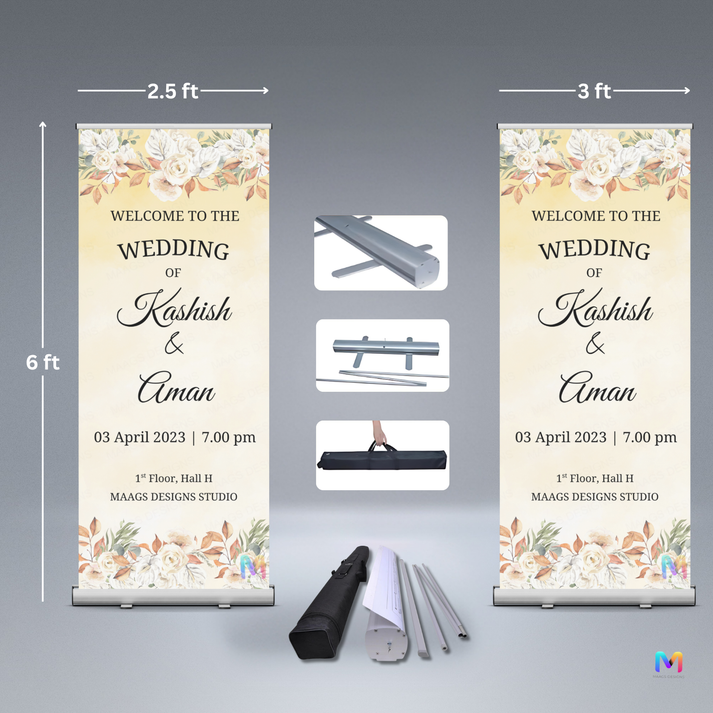 Wedding Banner Standee - #W10, Wedding Party Banner Stand (with Stand ...