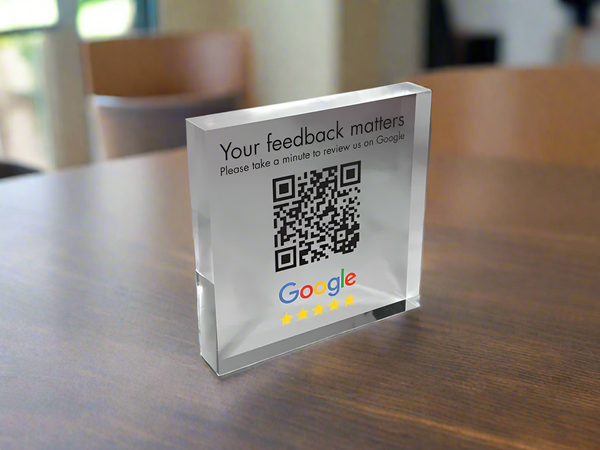 QR Code Block, Google Review Block, Custom QR Code Acrylic Display – MAAGS DESIGNS