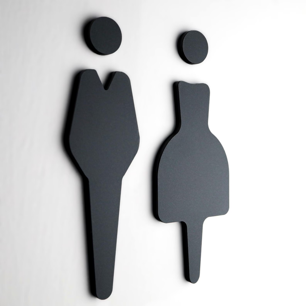 Restroom Sign Boards Noir in Acrylic – Maags Designs
