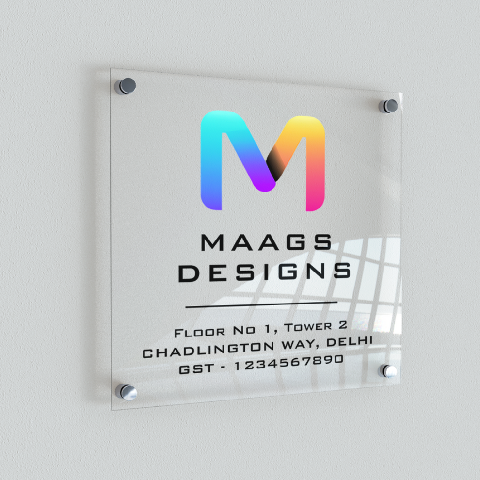 Company Logo Name Plate for Office (Acrylic), Name Plate for Office wi ...
