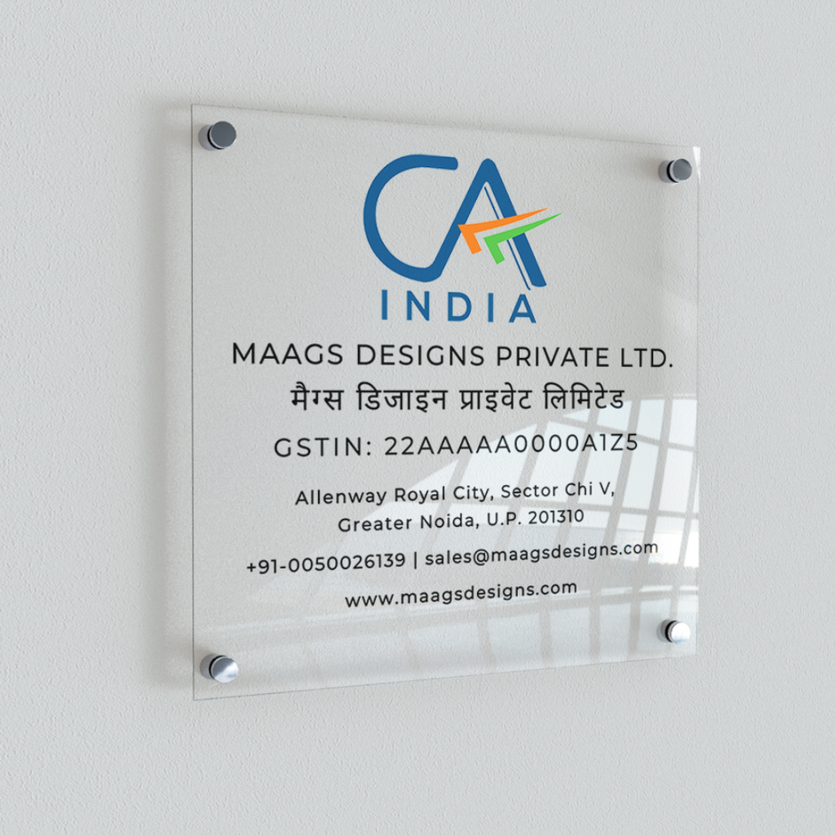 GST Name Plates for Office | Company Name Boards with GST – MAAGS DESIGNS