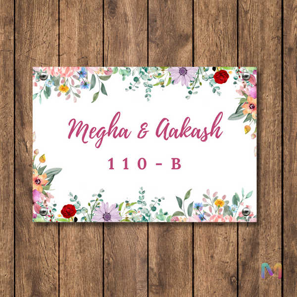 Floral Petal Bliss Name Plate - Name Plate in Acrylic, Premium Name Pl ...