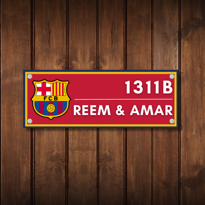 Sports Collection - Barcelona FC Name Plate | Premium Custom Name Plat ...