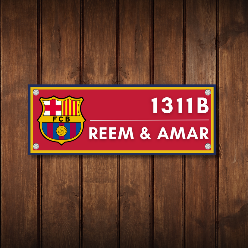 Sports Collection - Barcelona FC Name Plate | Premium Custom Name Plat ...