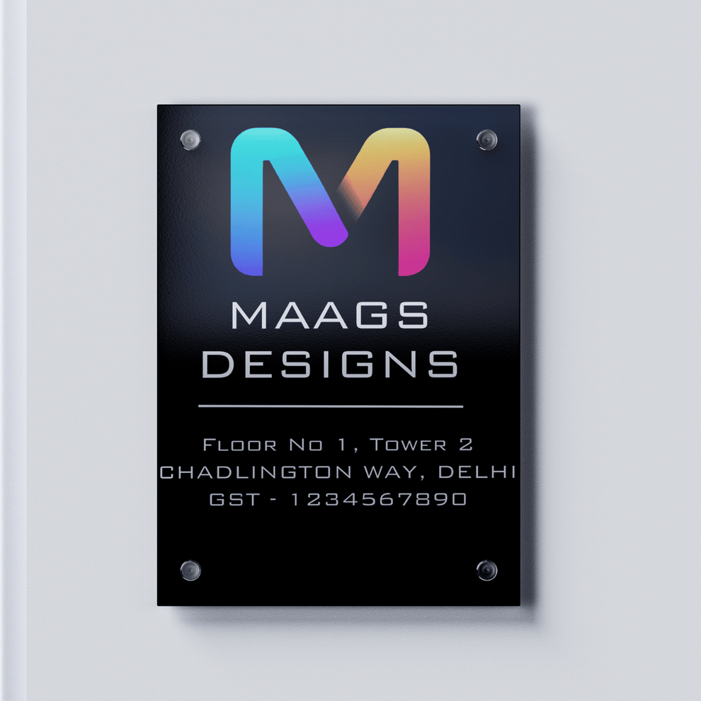 Office Name Plate with Vinyl Print (Acrylic) – Maags Designs