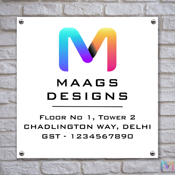 Office Name Plate with Logo in Acrylic | Custom name plate for Office ...