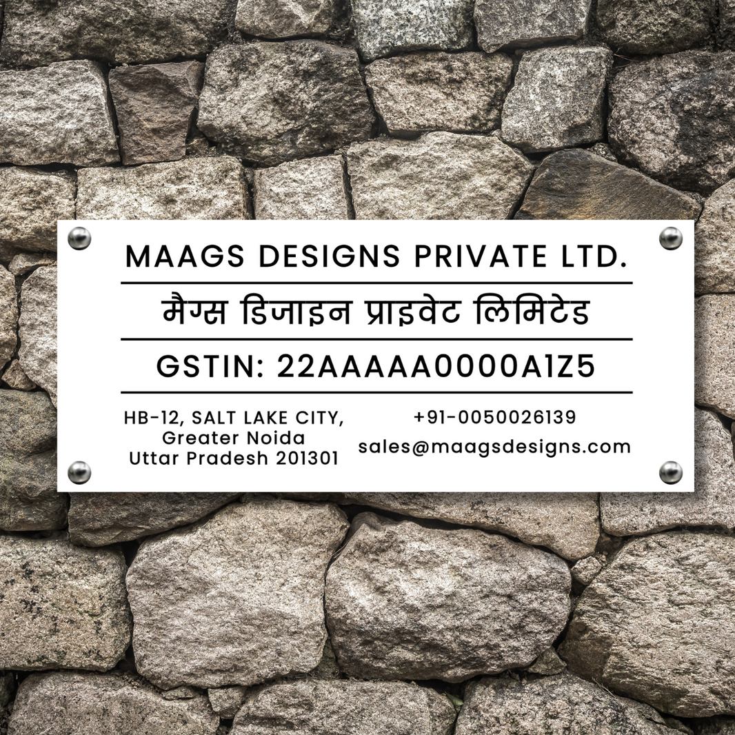 GST Name Plates for Office | Company Name Boards with GST – Maags Designs