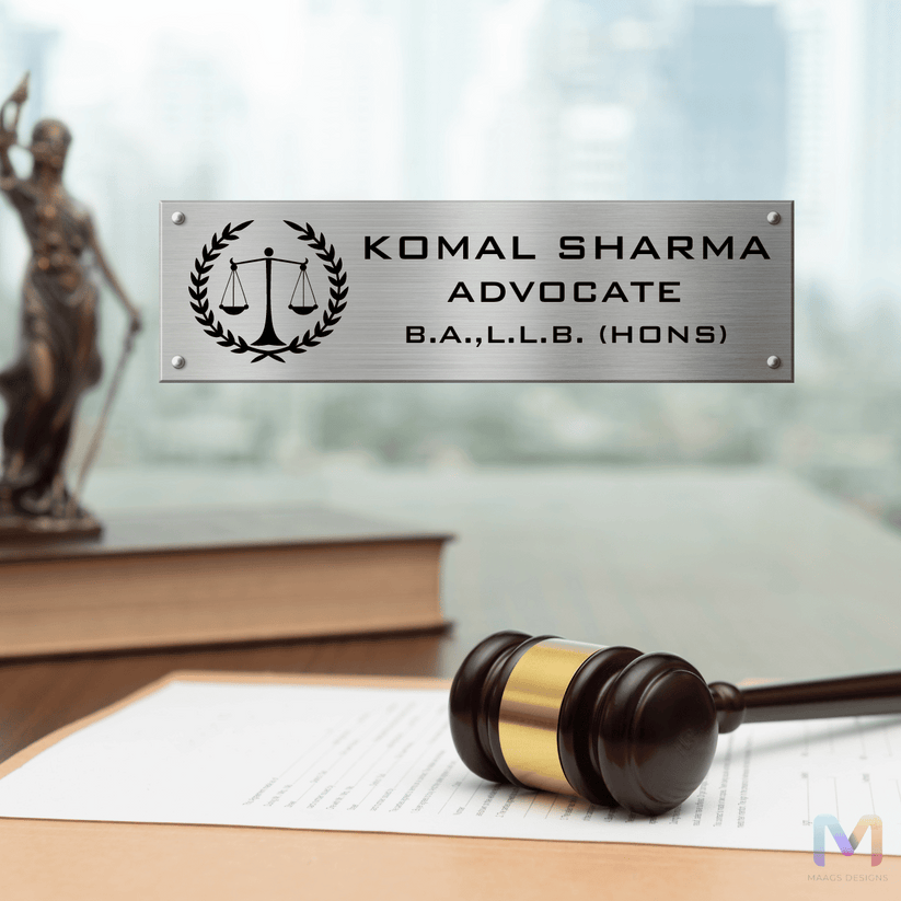Lawyer Designation Name Plate for Office (Metal) | Custom Name Plate f ...