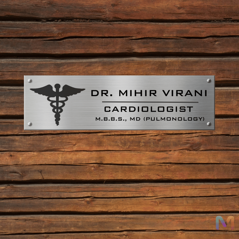 Doctor Designation Name Plate for Office (Metal) | Custom Name Plate f ...