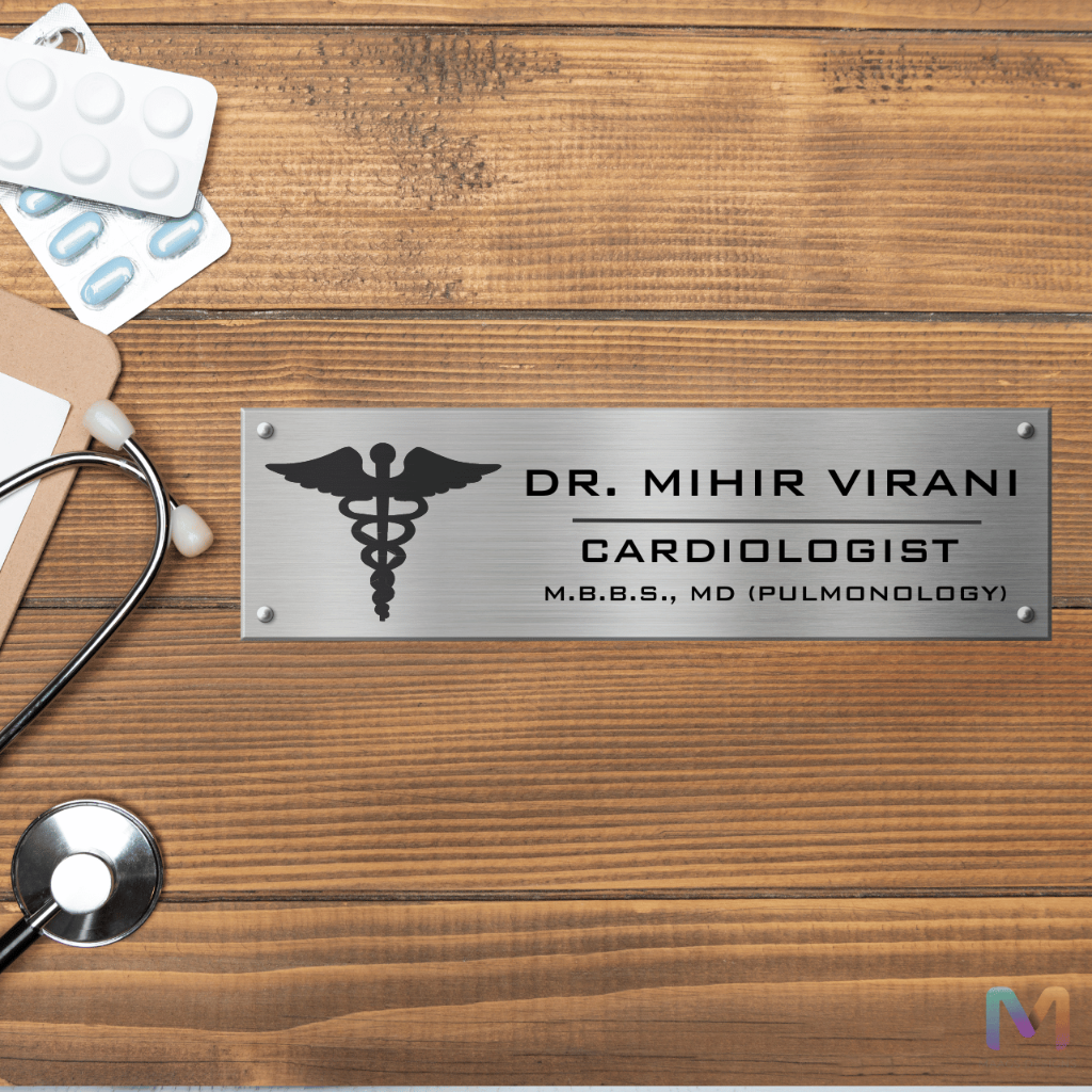 Doctor Designation Name Plate for Office (Metal) | Custom Name Plate f ...