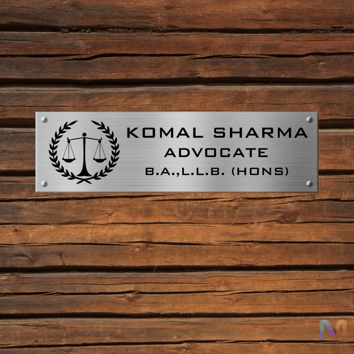 Lawyer Designation Name Plate for Office (Metal) | Custom Name Plate f ...