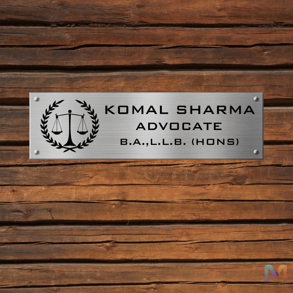 Lawyer Designation Name Plate for Office (Metal) | Custom Name Plate f ...