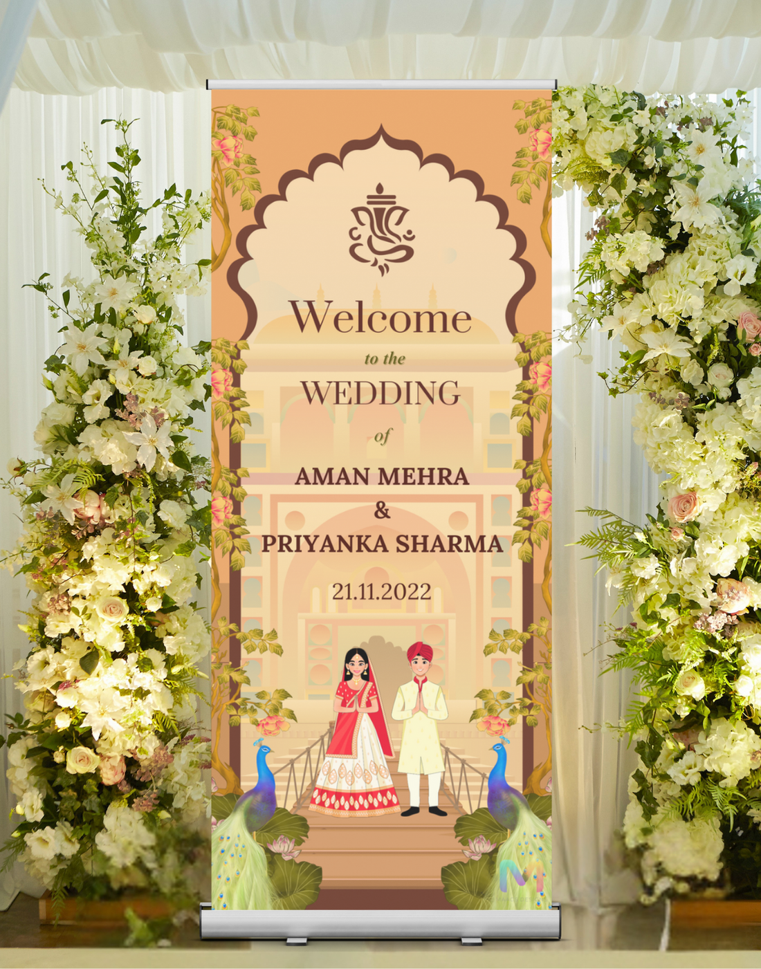 Wedding Banner Standee - #W03, Wedding Party Banner Stand (with Stand ...