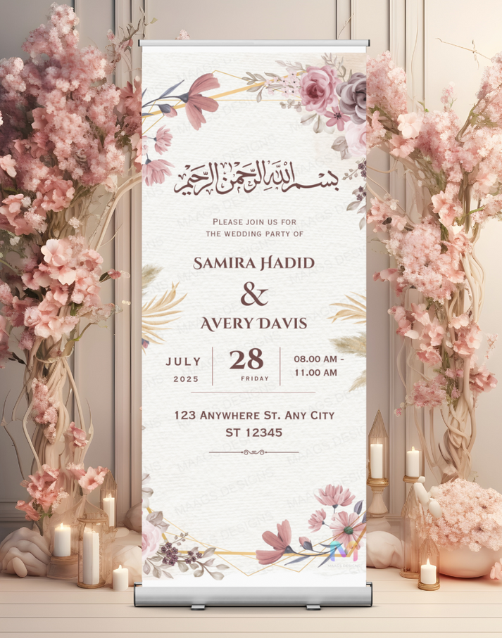 Wedding Banner Standee - #W07, Wedding Party Banner Stand, Wedding Sta ...
