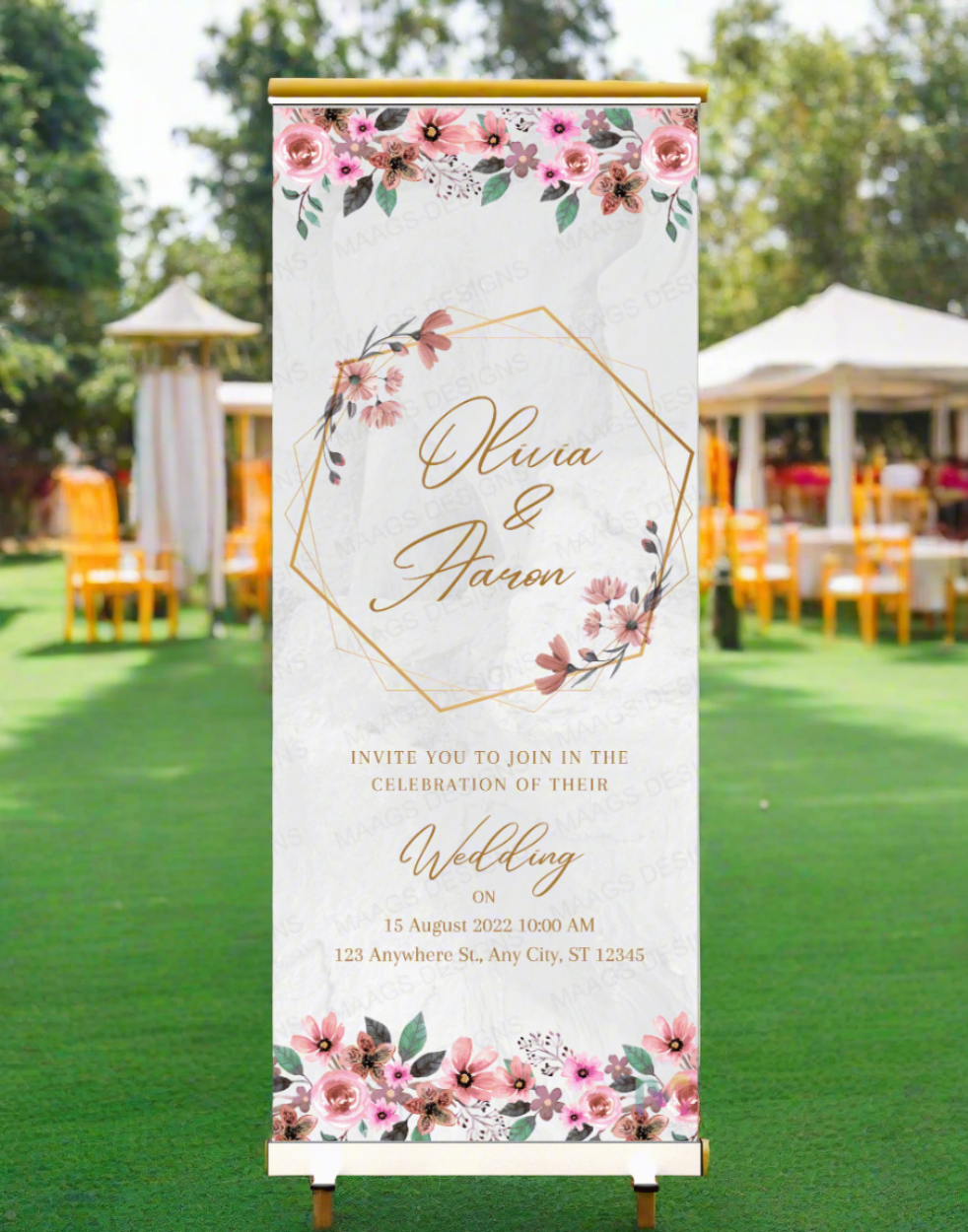 Wedding Banner Standee - #W32, Wedding Party Banner Stand, Wedding Sta ...