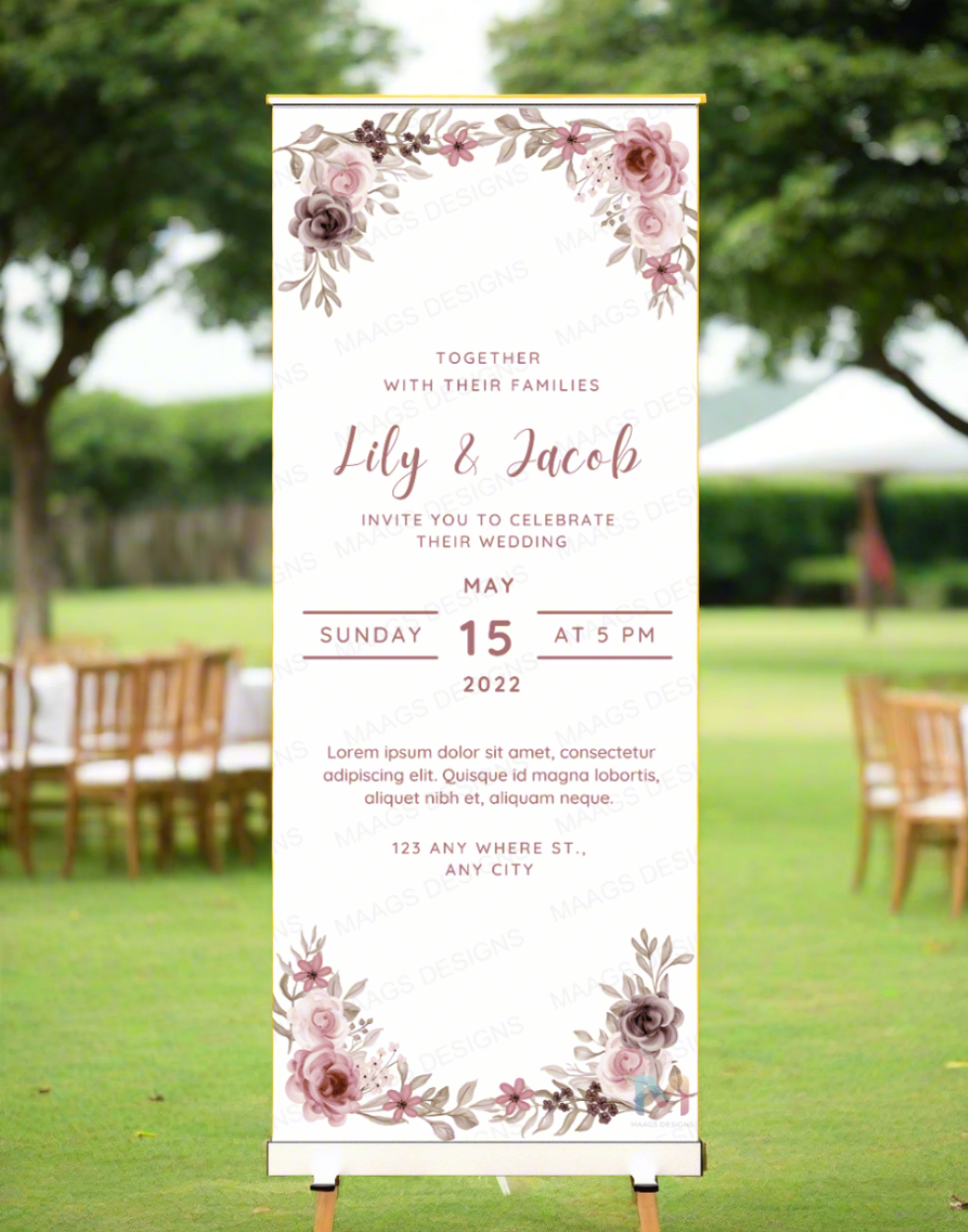 Wedding Banner Standee (with Stand) - Design #21 | Wedding Banner, Cel ...