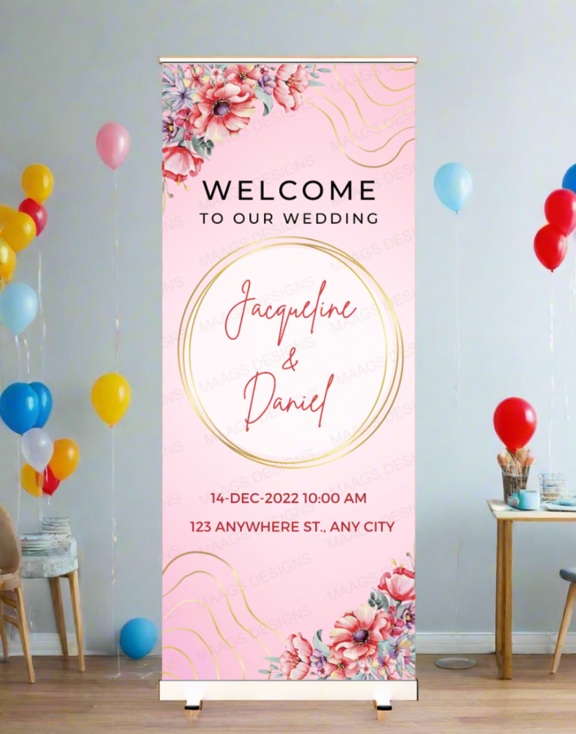 Wedding Banner Standee - #W23, Wedding Party Banner Stand, Wedding Sta ...